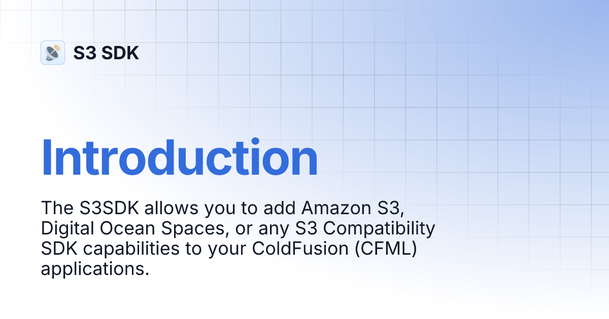 Introduction | S3 SDK